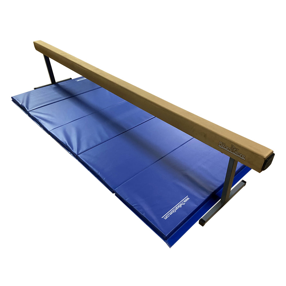 12ft One Piece Suede Gymnastics High Balance Beam and Folding Mat Comb ...